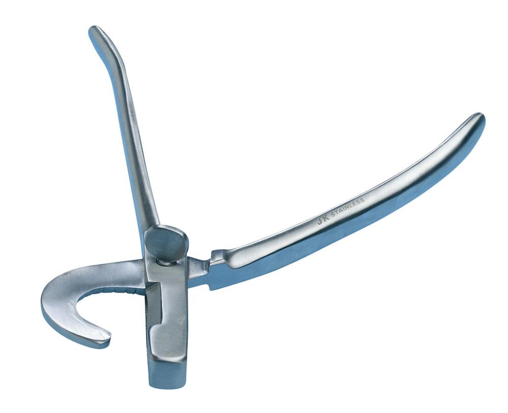 Emaskulator n/Hausmann 19 cm gebogen, rostfrei für Ferkel / Kastration ...